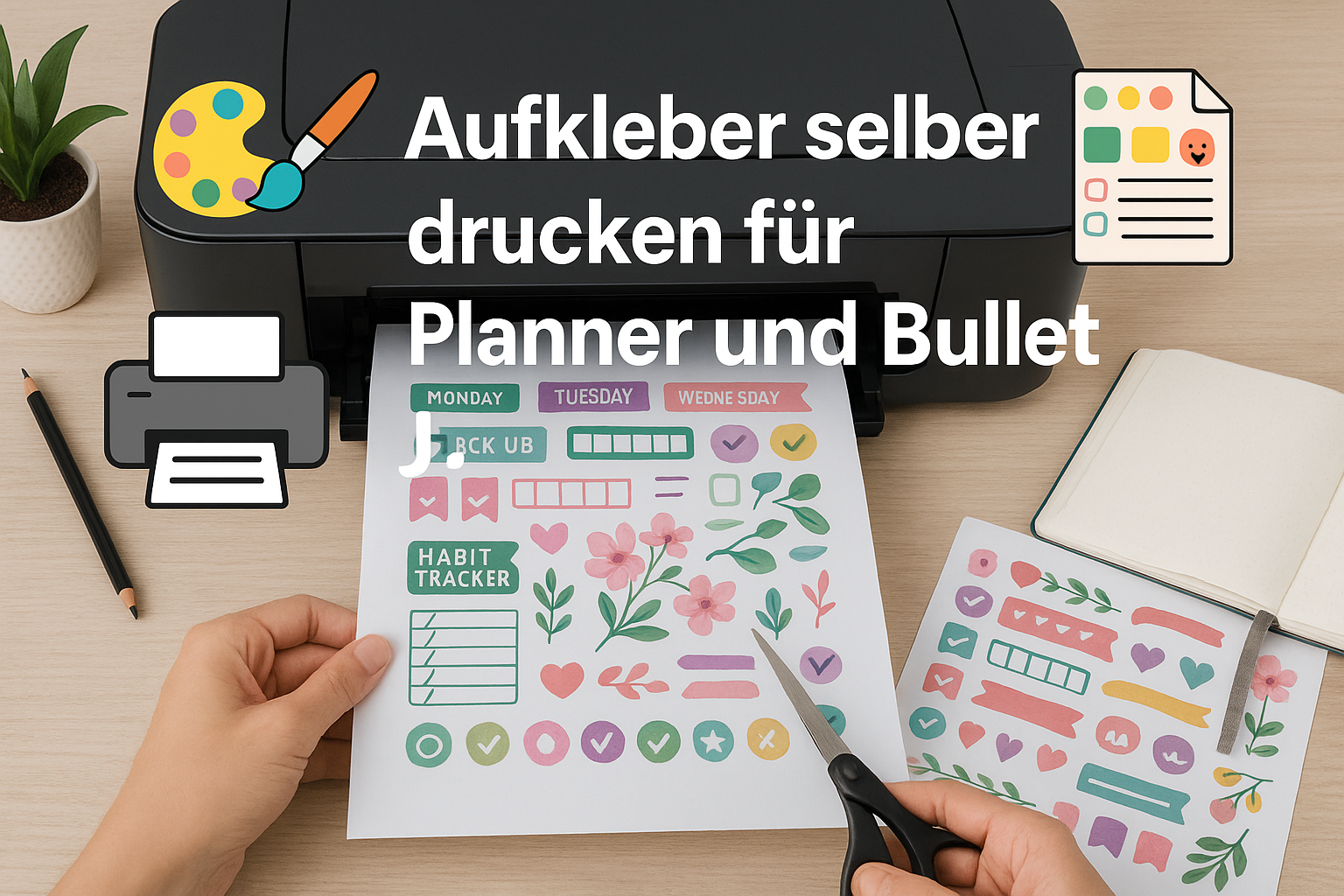 Geniale Ideen wie du Aufkleber selber drucken für Planner und Bullet Journal ganz einfach ...